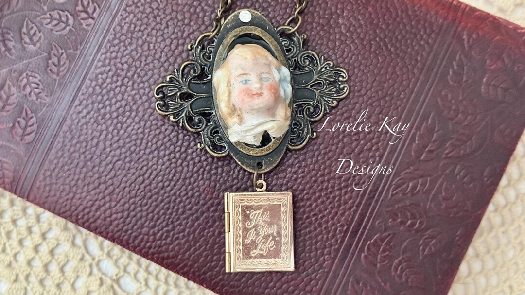 This is Your Life Antique Doll Head Locket Necklace Assemblage Pendant ...