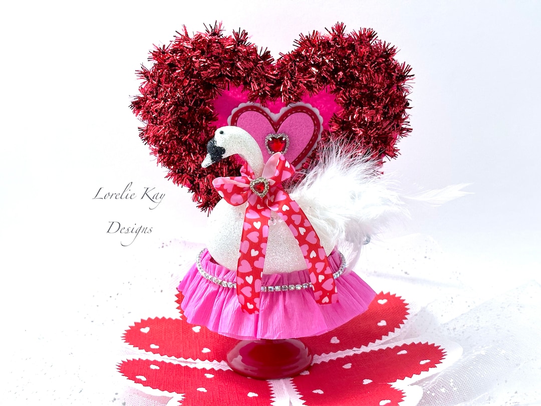 Full of Love Swan Valentine Decor Vintage Inspired Valentine ...