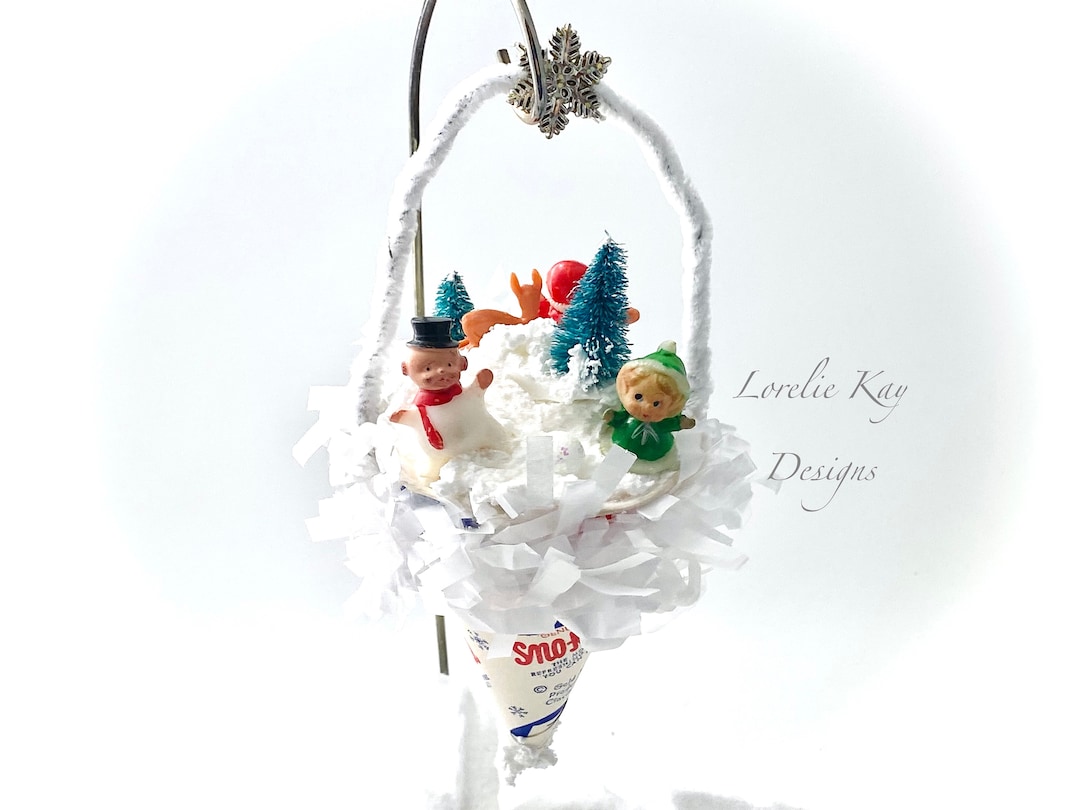 Retro Inspired Sno-kone Christmas Ornament Tussie Mussie Ornament ...