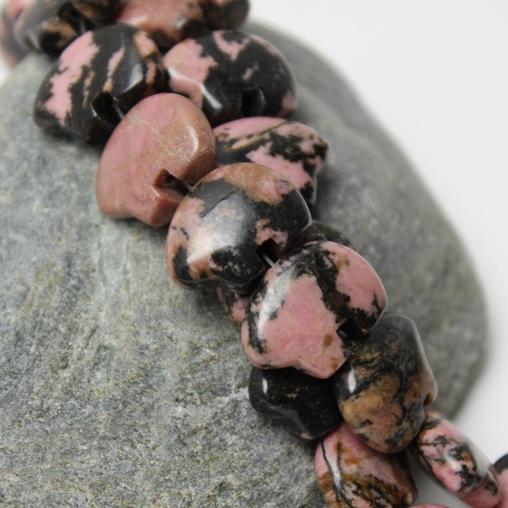 Six RARE Pink Rhyolite Zuni Style Bear Fetish Beads Sparkling | Etsy