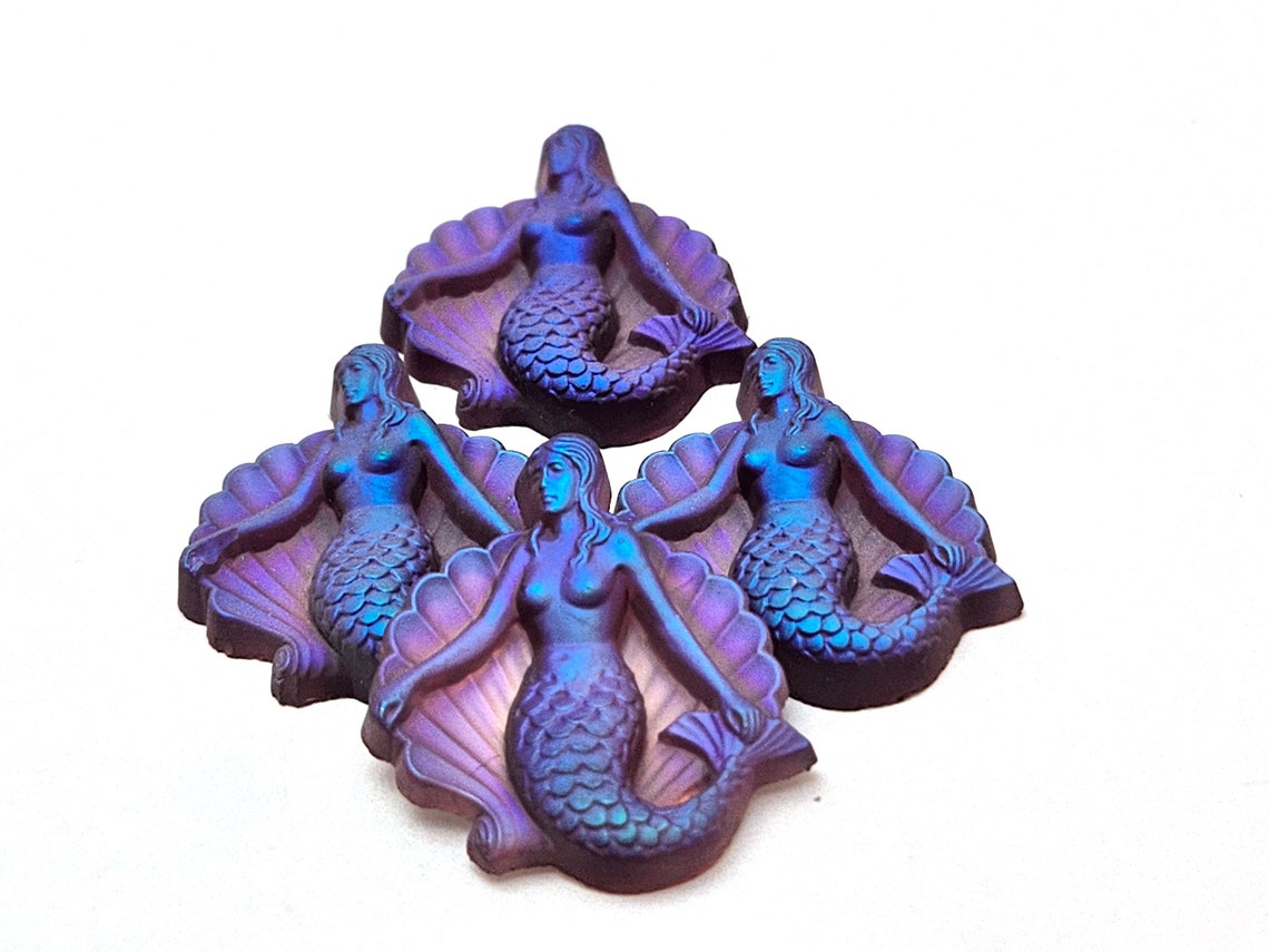 UN (1) cabujón de sirena de cristal de 25 mm, 6883, amatista mate, AB ...