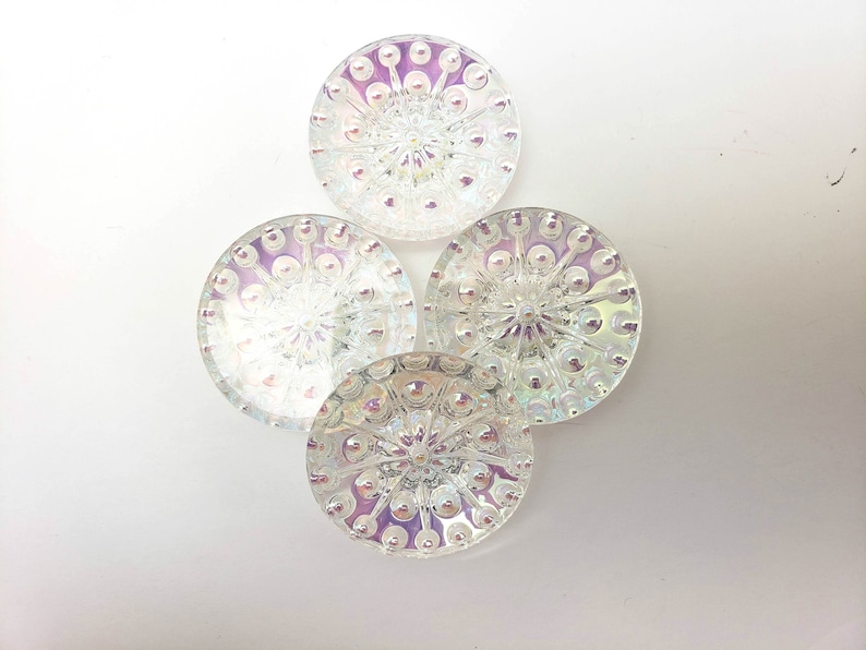 ONE (1) Pressed Glass Rosette Round Doublet Rivoli Cabochon Cab Crystal ...