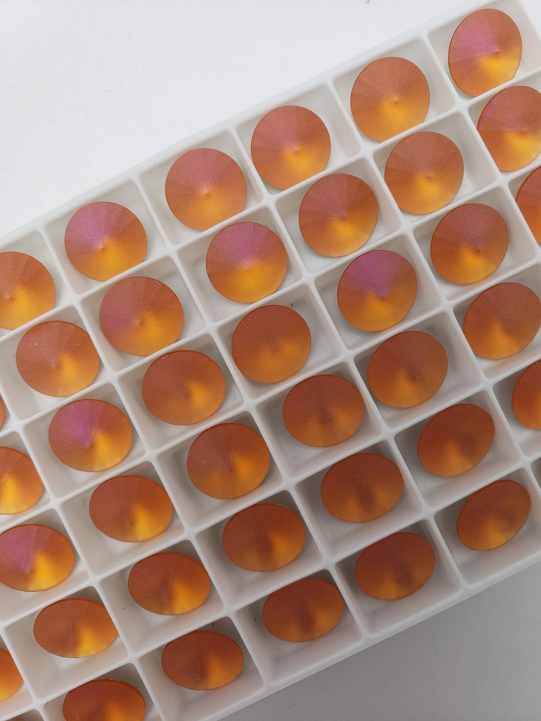 Four 4 Swarovski Crystal Rivoli Stone 1122 Tangerine Frost Orange ...