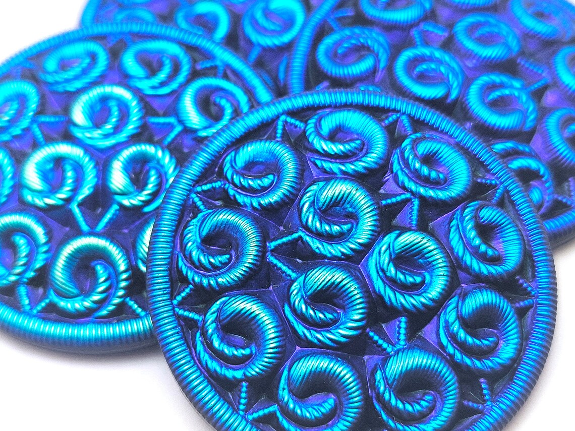 ONE Matte Cobalt Blue German Glass Worm Cabachon Cab 18mm 22mm 27mm36mm ...