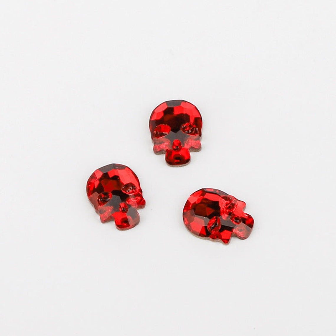 TEN 10 Rhinestone Crystal 6mm Skull Flat Back Flatback - Etsy