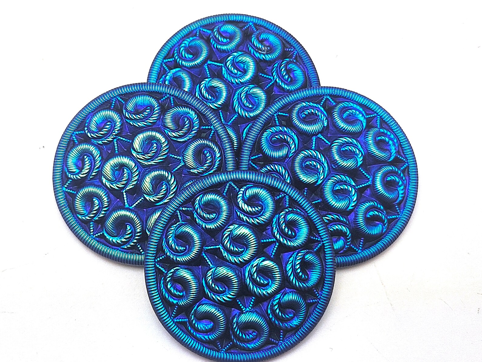 ONE Matte Cobalt Blue German Glass Worm Cabachon Cab 18mm 22mm 27mm36mm ...