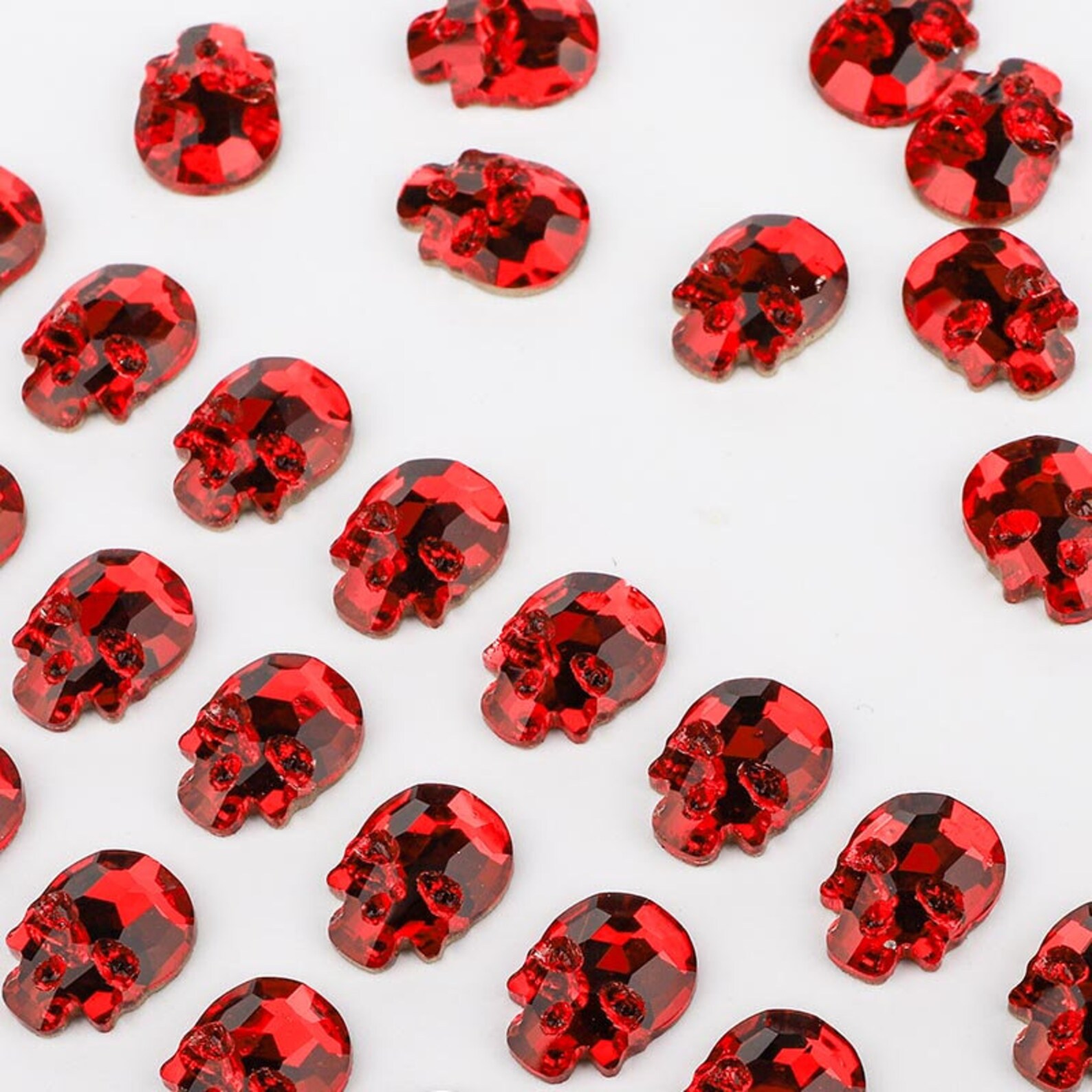 TEN 10 Rhinestone Crystal 6mm Skull Flat Back Flatback - Etsy