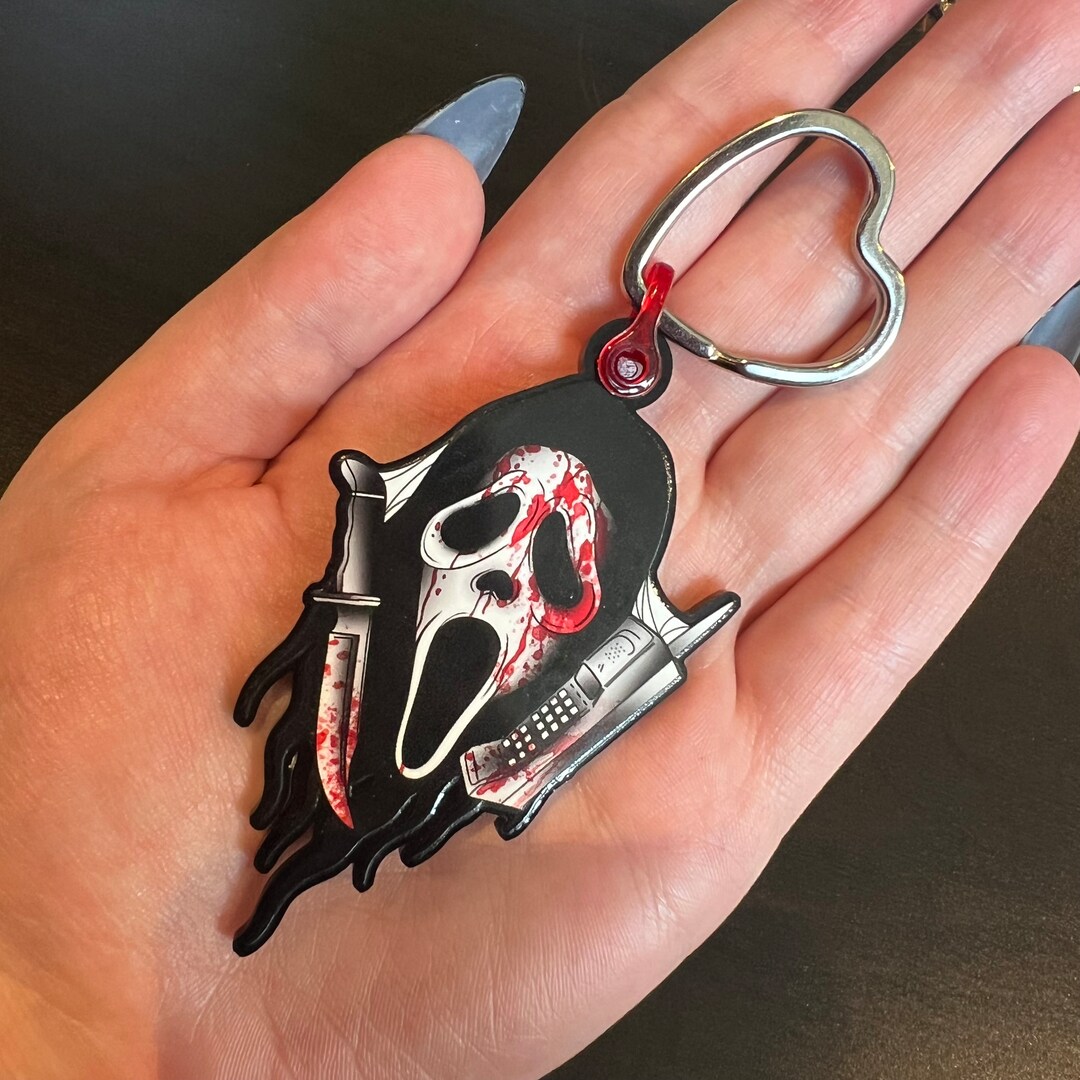 Ghostface Scream Keyring - Etsy