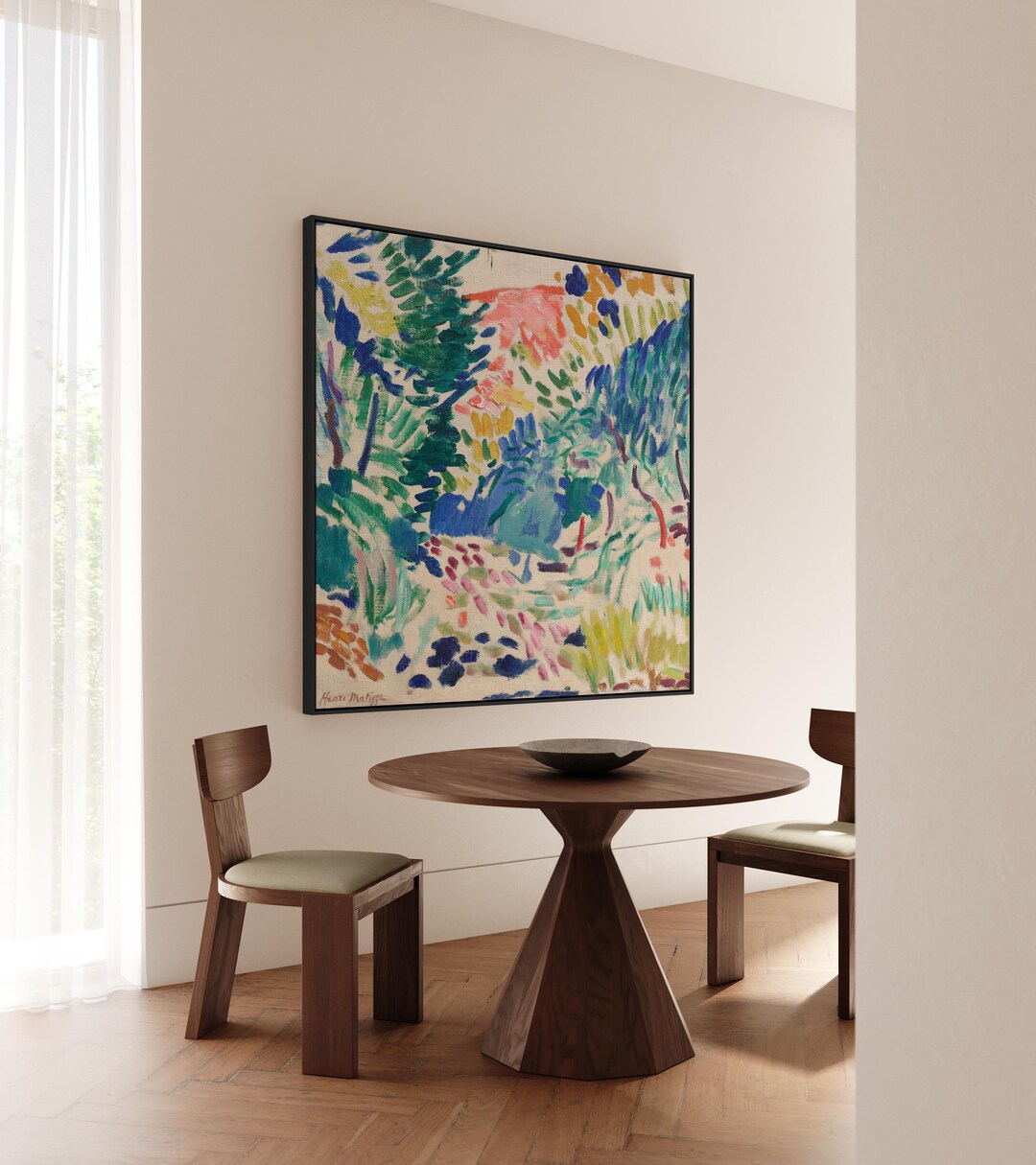Henri Matisse Square Canvas Wall Art, Landscape in Collioure Painting ...