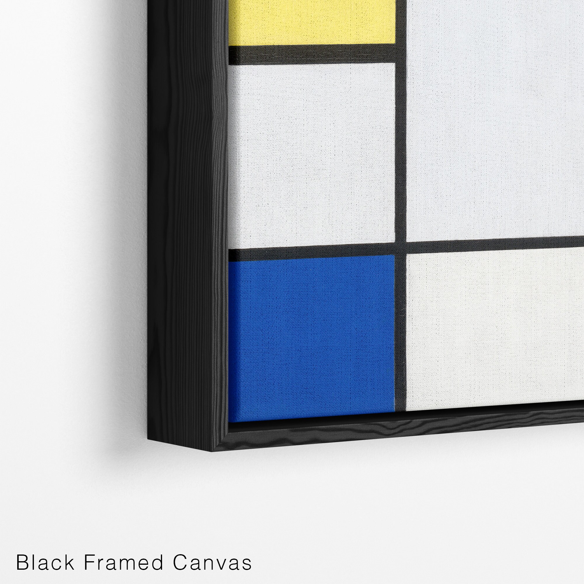 Piet Mondrian Square Canvas Wall Art, Composition With Yellow Blue and ...