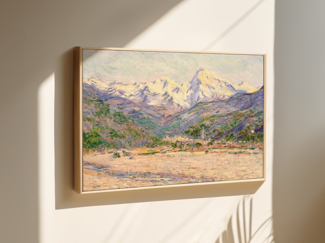 Claude Monet Wall Art, the Valley of the Nervia Painting Canvas Print ...