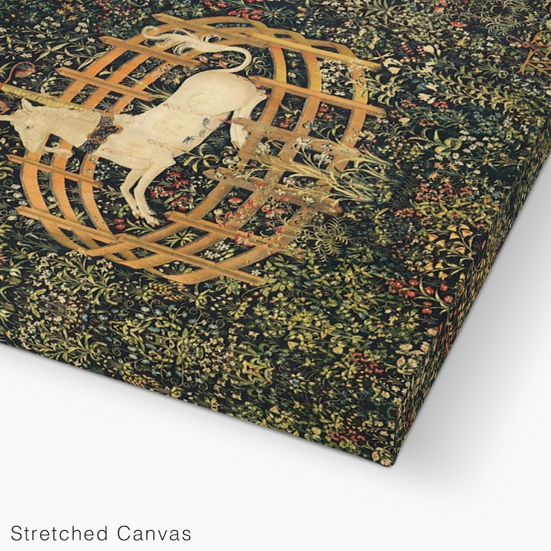 The Unicorn in Captivity Canvas Print, the Unicorn Rests in a Garden ...