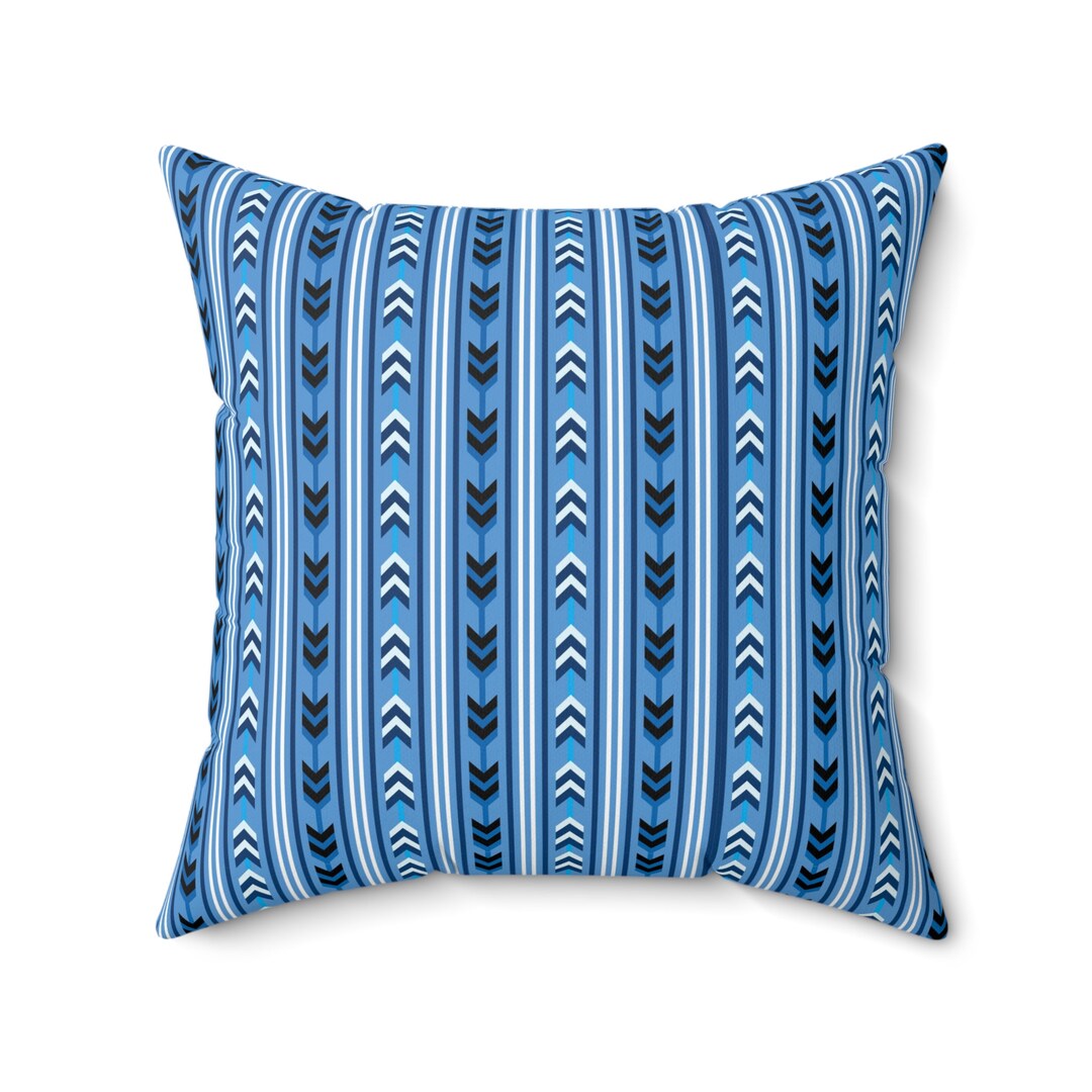 Blue Aztec Pillow Aztec Bedding Square Aztec Print Pillow Aztec Gifts ...