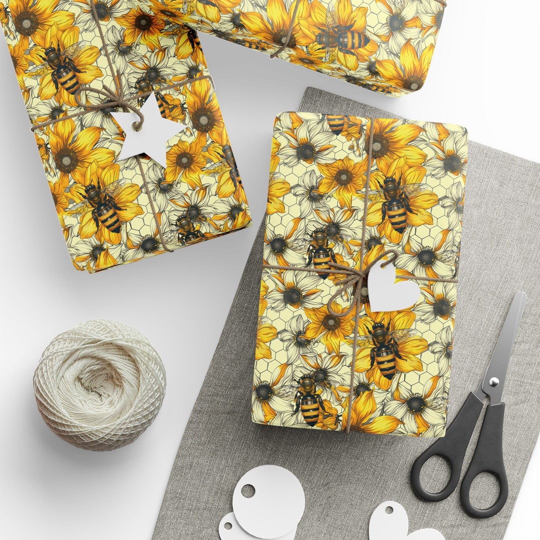 Vintage Honey Bee Wrapping Paper Roll Adult Bee Gift Wrap Bee Birthday ...