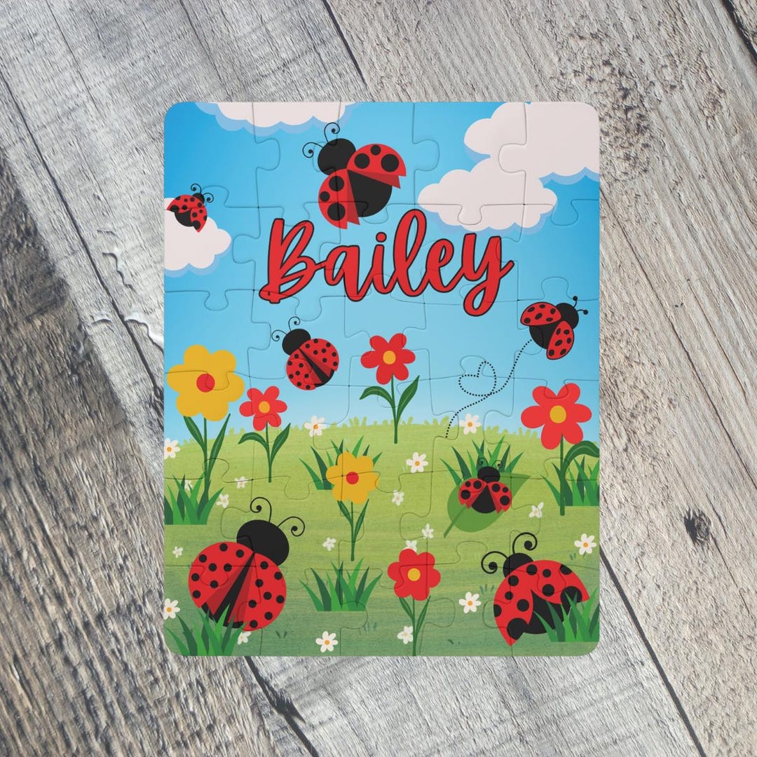 Custom Ladybug Puzzle for Girls Name Puzzle Child Personalized Puzzle ...