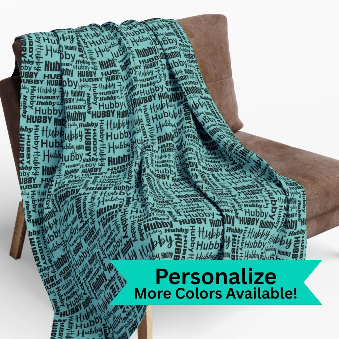 Custom Repeating Name Blanket for Hubby Lap Blanket With Name Throw ...
