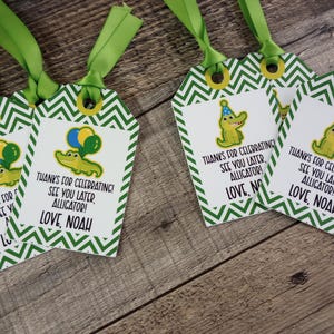 Cute Alligator Birthday Party Favor Tags Personalized Crocodile Thank ...