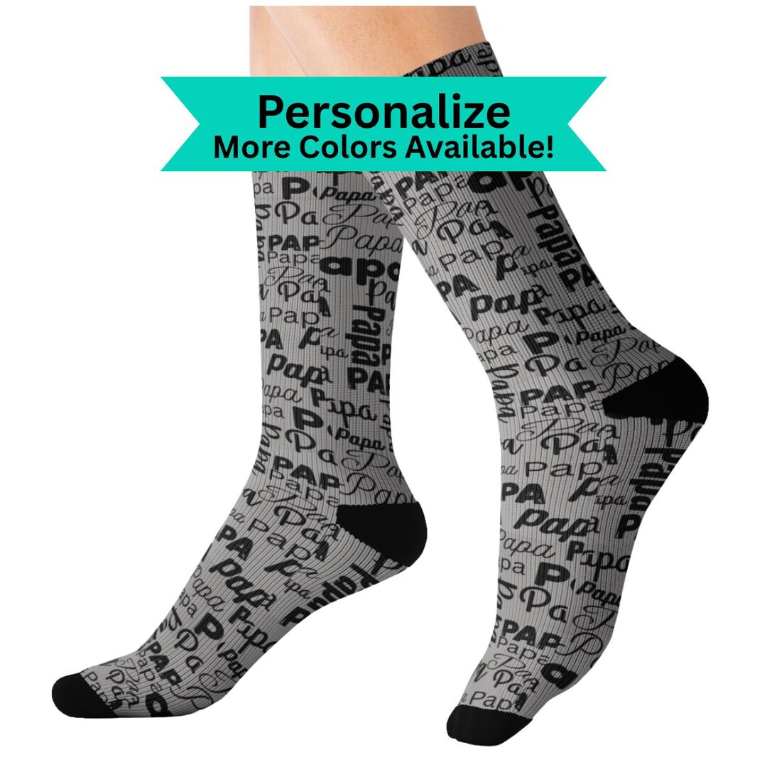 Custom Repeating Name Socks for Birthday Fathers Day Gift for Papa ...