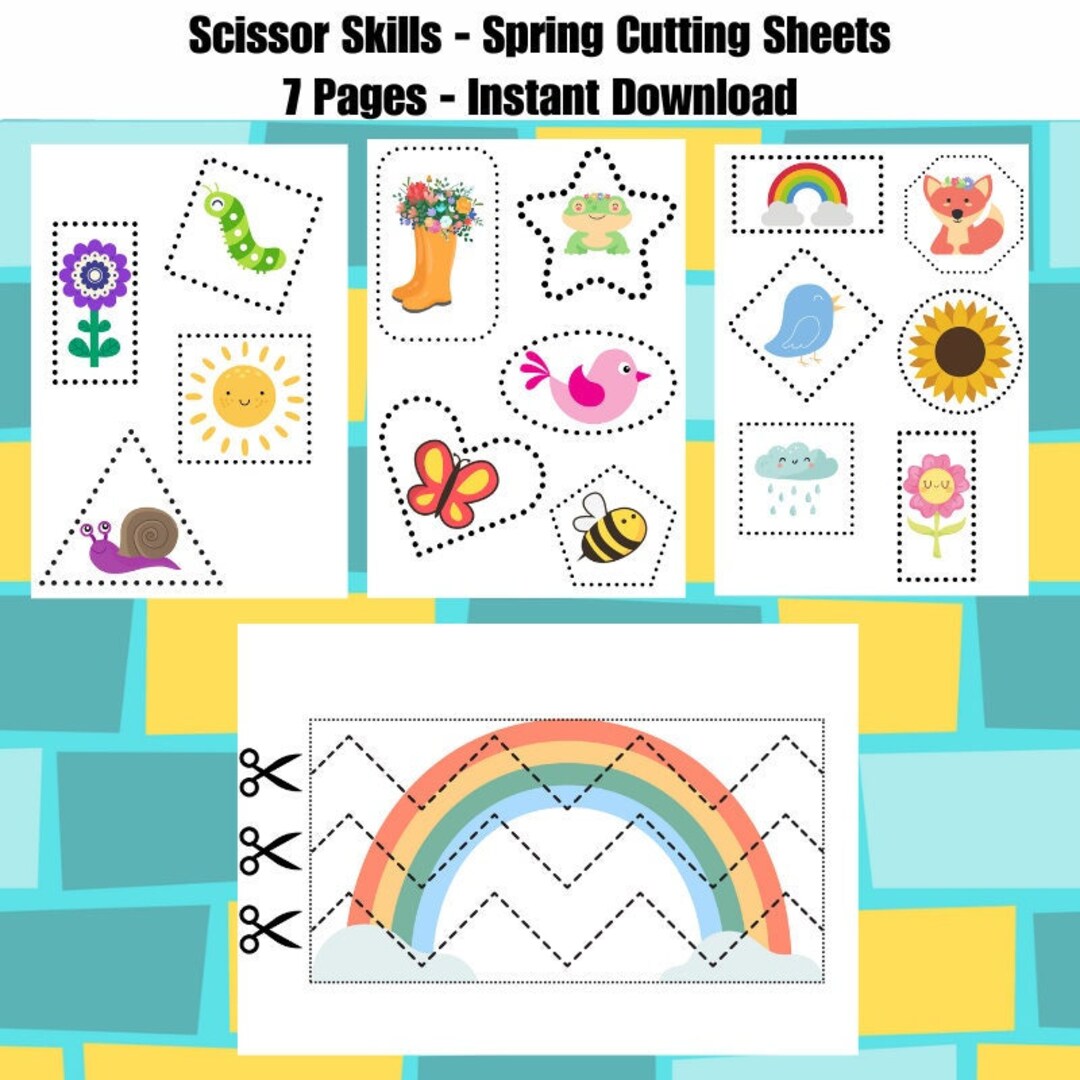 Scissor Cutting Practice Worksheet Preschool Printable Scissor Practice ...