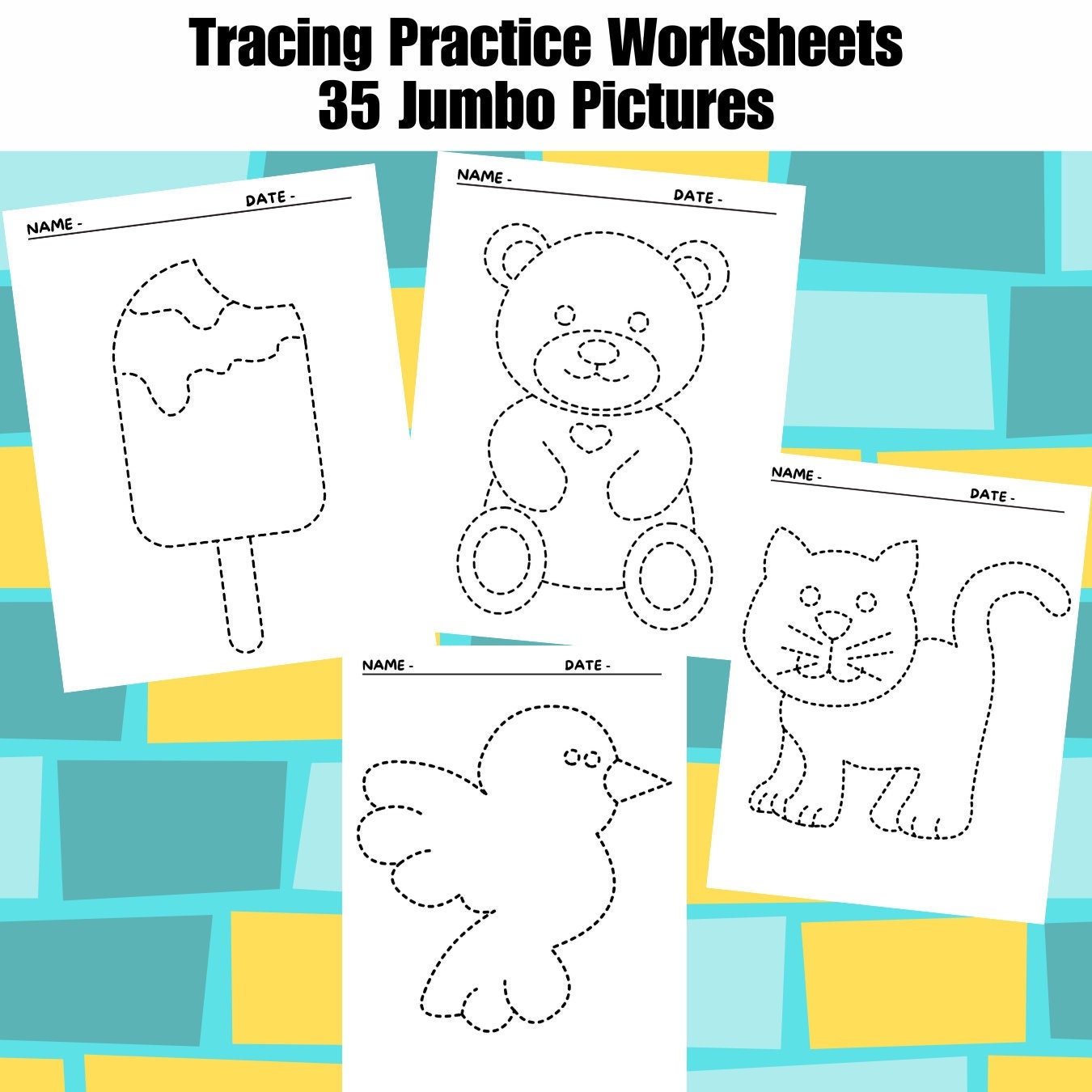 Printable Tracing Practice Preschool Worksheet Fine Motor Skill Toddler ...