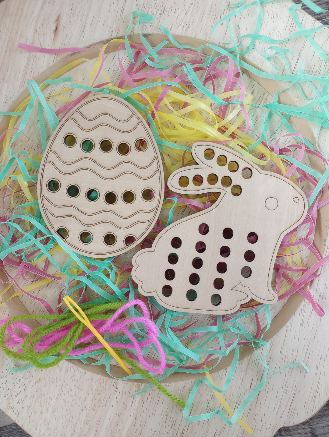 Wooden Easter Lacing Cards for Toddler Preschool Activity Fine Motor ...