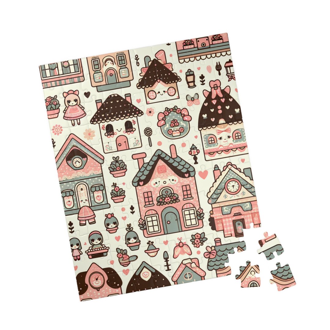 Cute Dollhouse Puzzle Cardboard Jigsaw Puzzle Adult Family Puzzle for ...