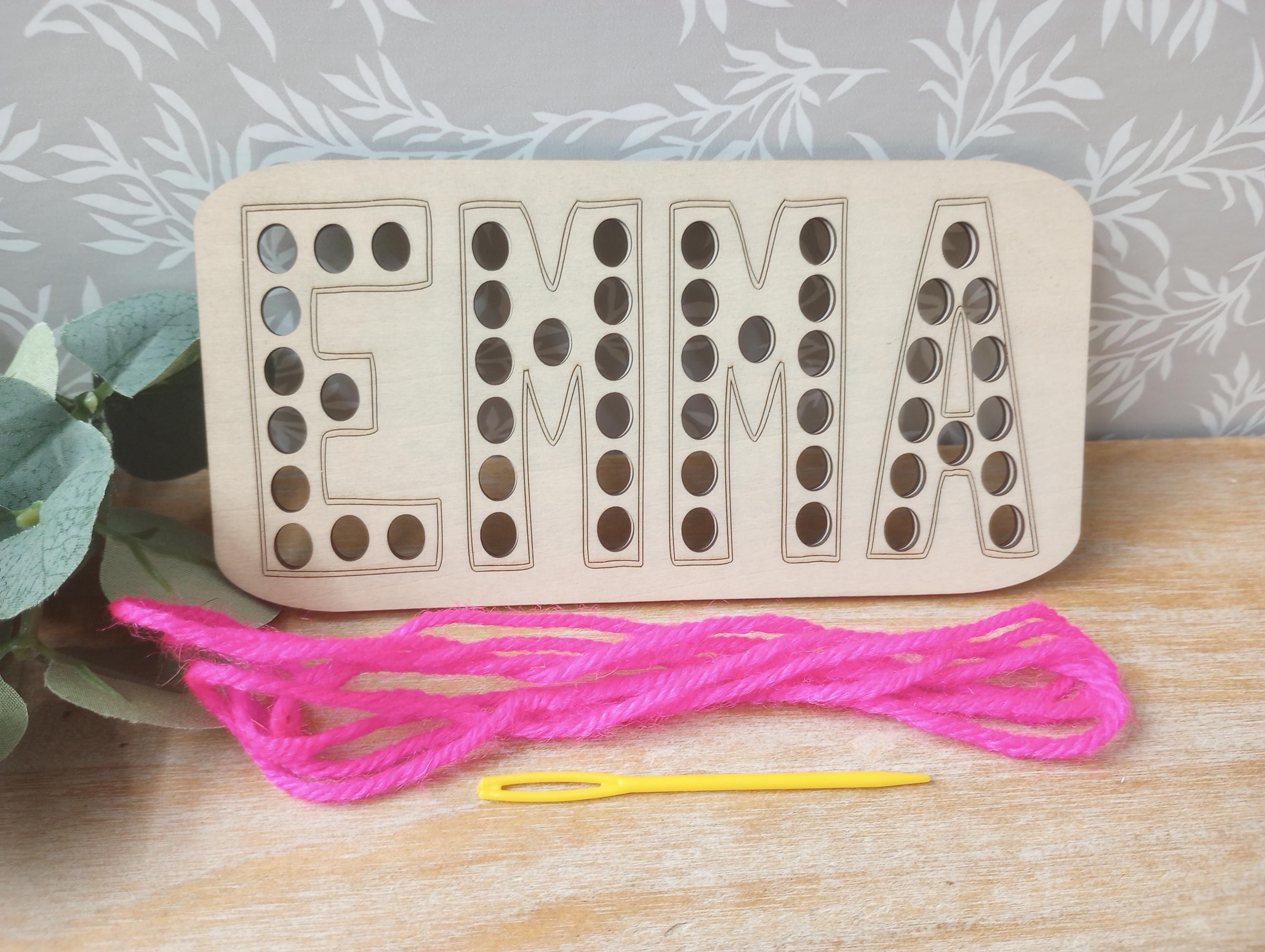 Custom Name Lacing Cards Wooden Lacing Toy for Kids Montessori Lacing ...