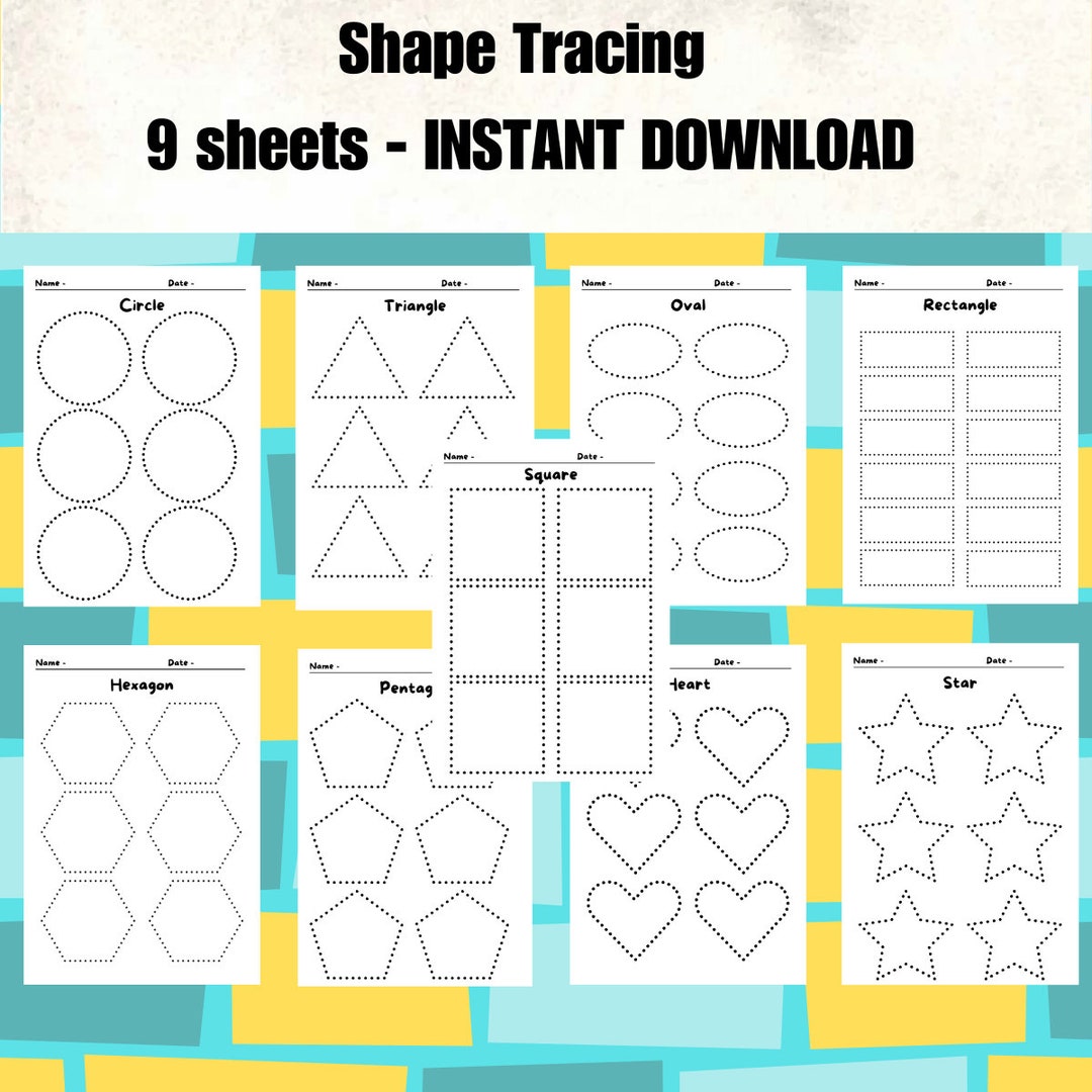 Printable Tracing Practice Worksheets PDF Shape Tracing Activity ...
