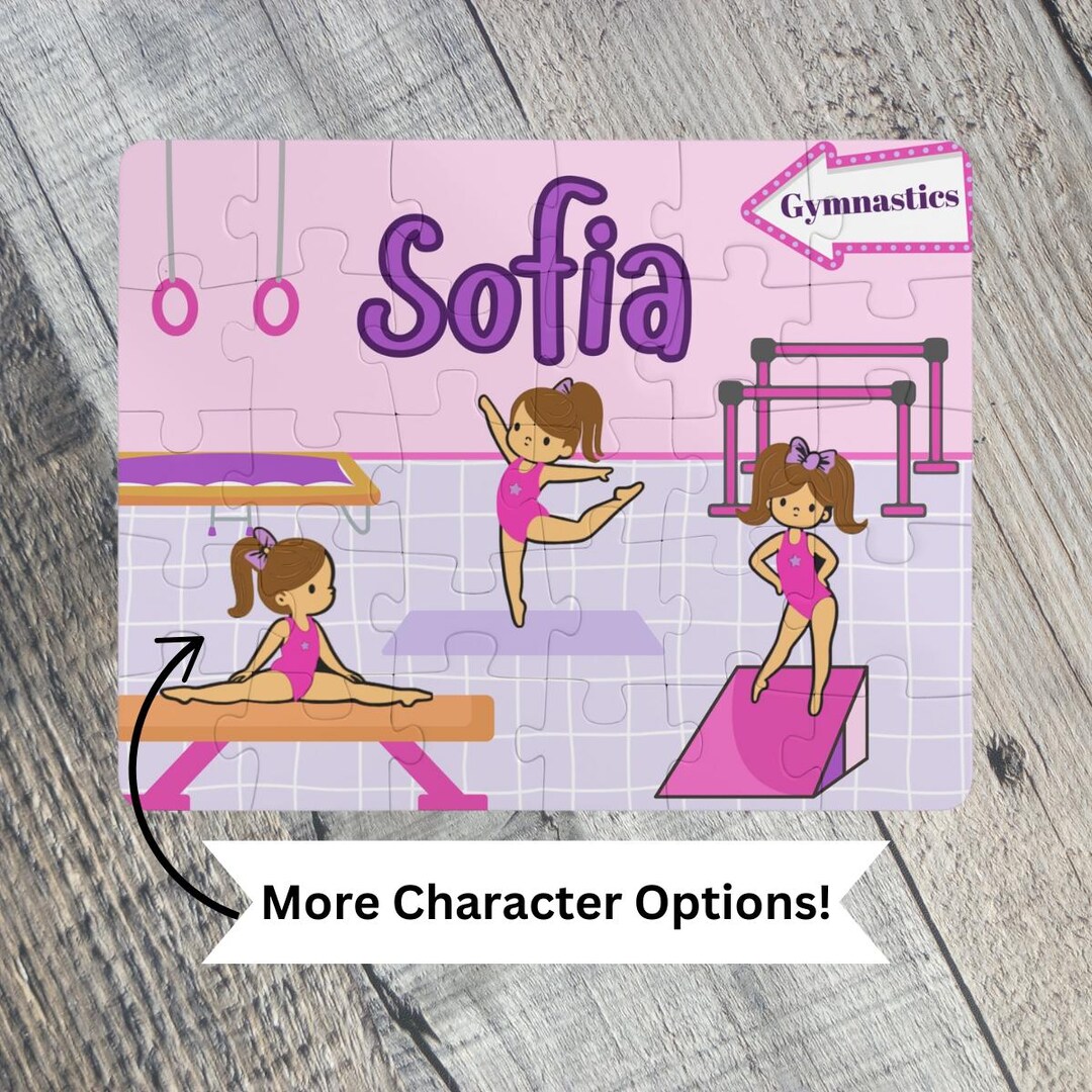 Custom Gymnastics Puzzle for Girls Name Puzzle Child Personalized ...