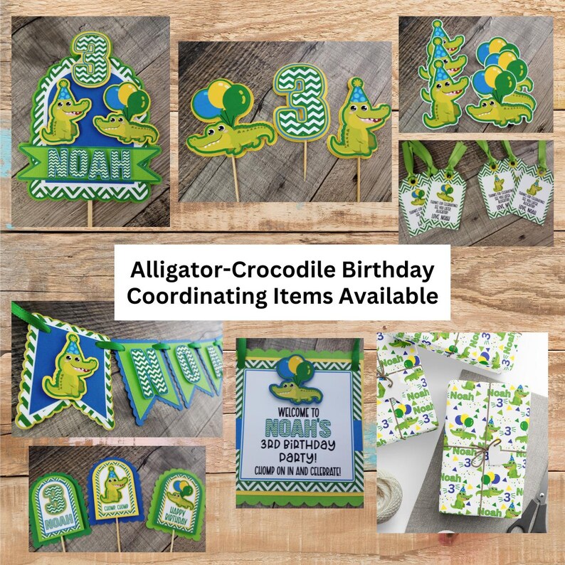 Cute Alligator Birthday Party Favor Tags Personalized Crocodile Thank ...