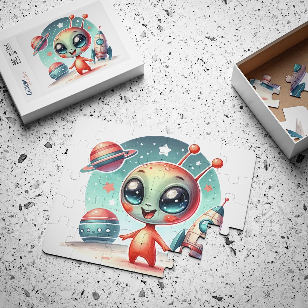 Cute Alien Puzzle 30-piece Jigsaw Puzzle for Toddler Boys Easy Colorful ...