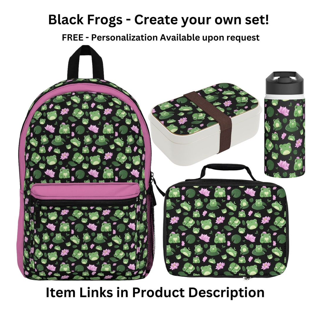 Black and Pink Frog BENTO Lunch Box Microwave Safe Bento Box for Kids ...