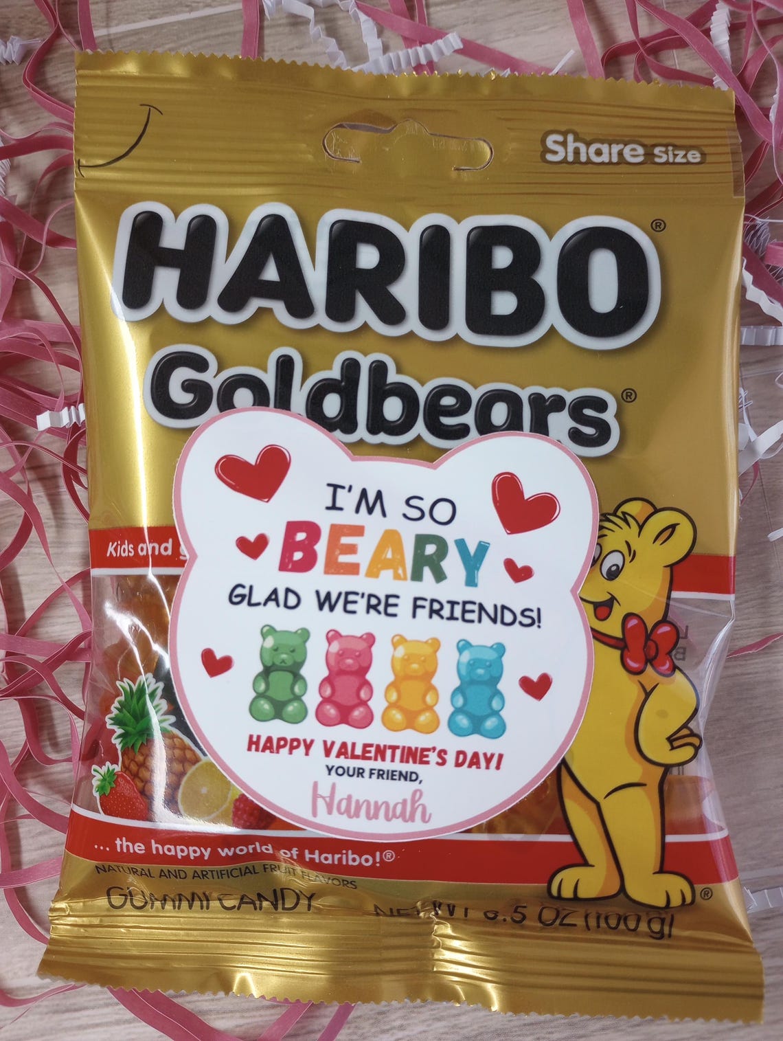 Gummy Bear Sticker for Valentine Exchange Favor Classmates Vday Teddy ...