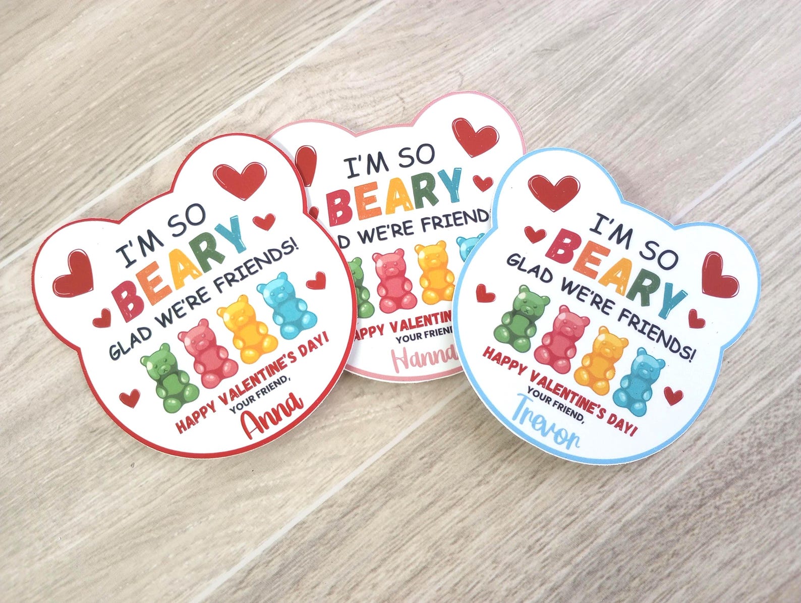 Gummy Bear Sticker for Valentine Exchange Favor Classmates Vday Teddy ...