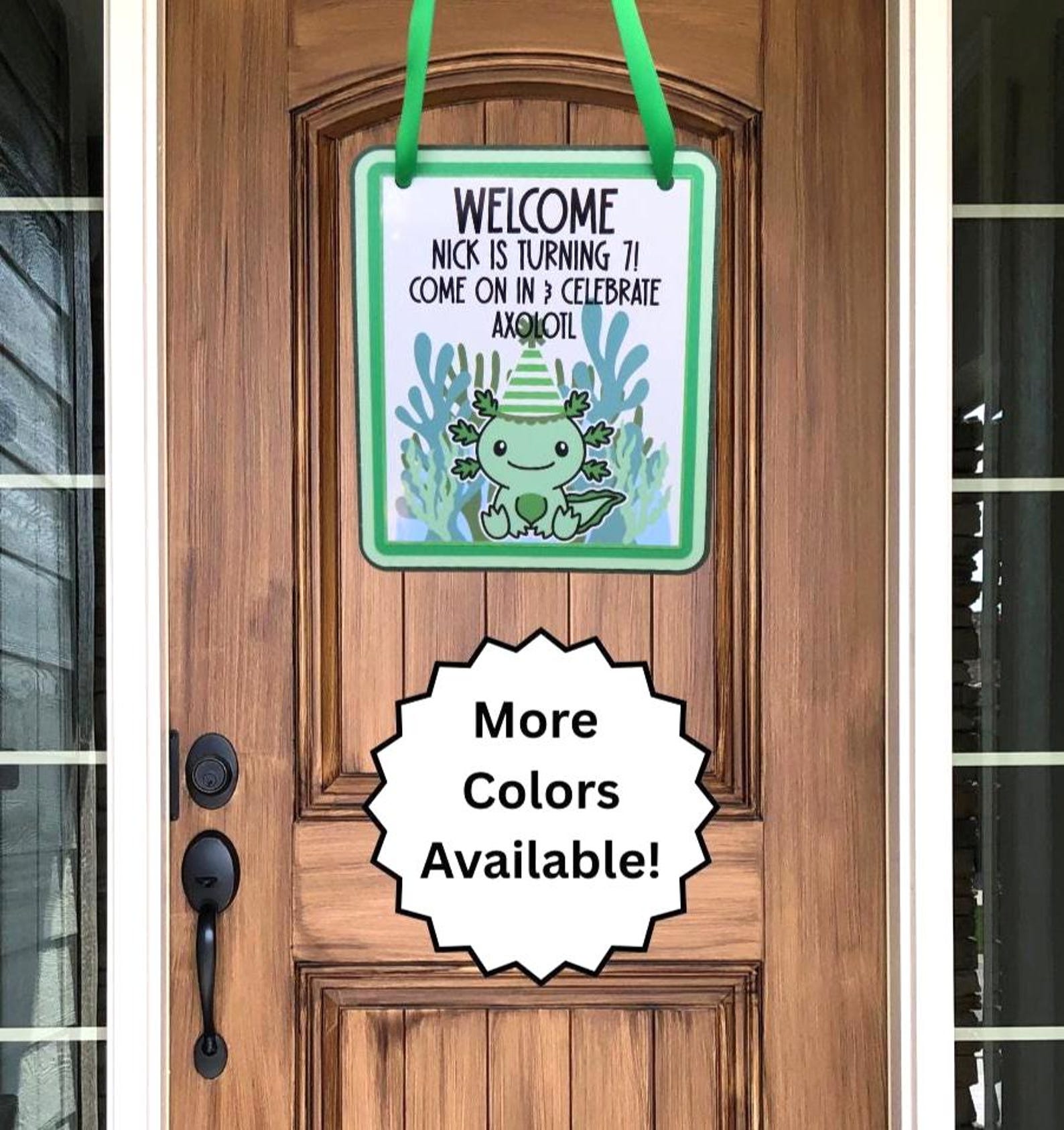 Personalized Axolotl Party Welcome Sign Axolotl Birthday Sign Kids Door ...