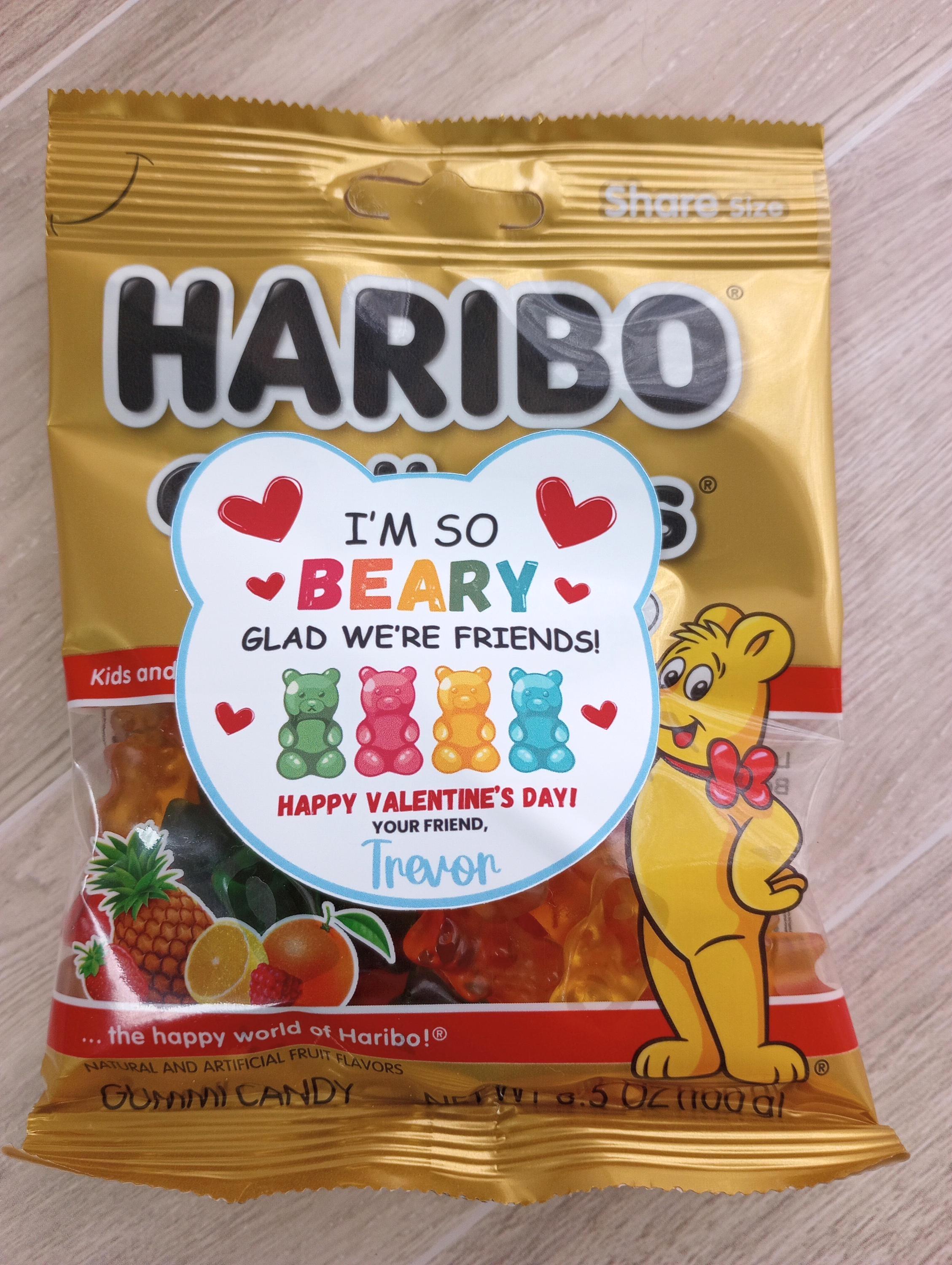 Gummy Bear Sticker for Valentine Exchange Favor Classmates Vday Teddy ...
