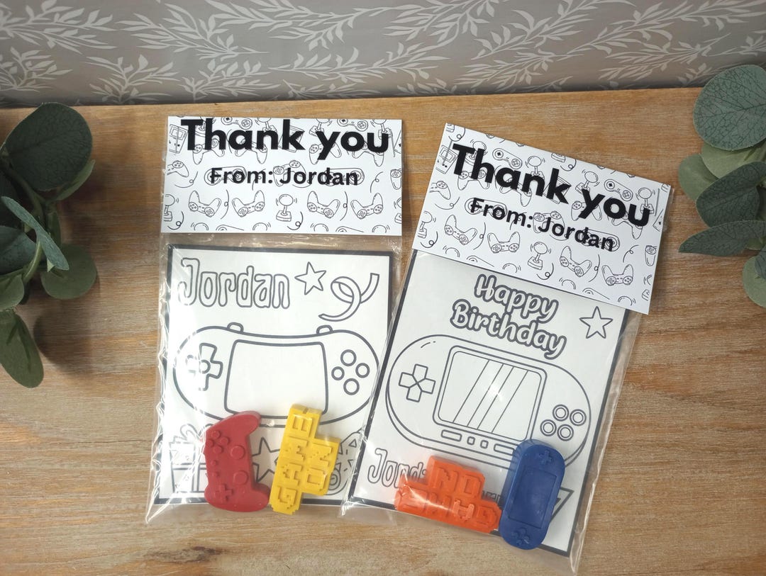 Custom Video Game Birthday Favors for Classmates Thank You Favor Gamer ...