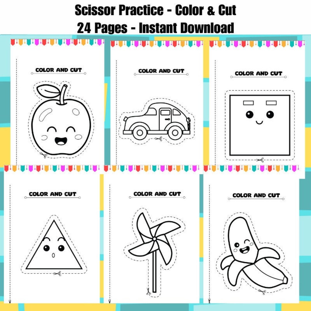 Printable Cutting Skill Worksheet for Cutting Practice Scissor Skill ...