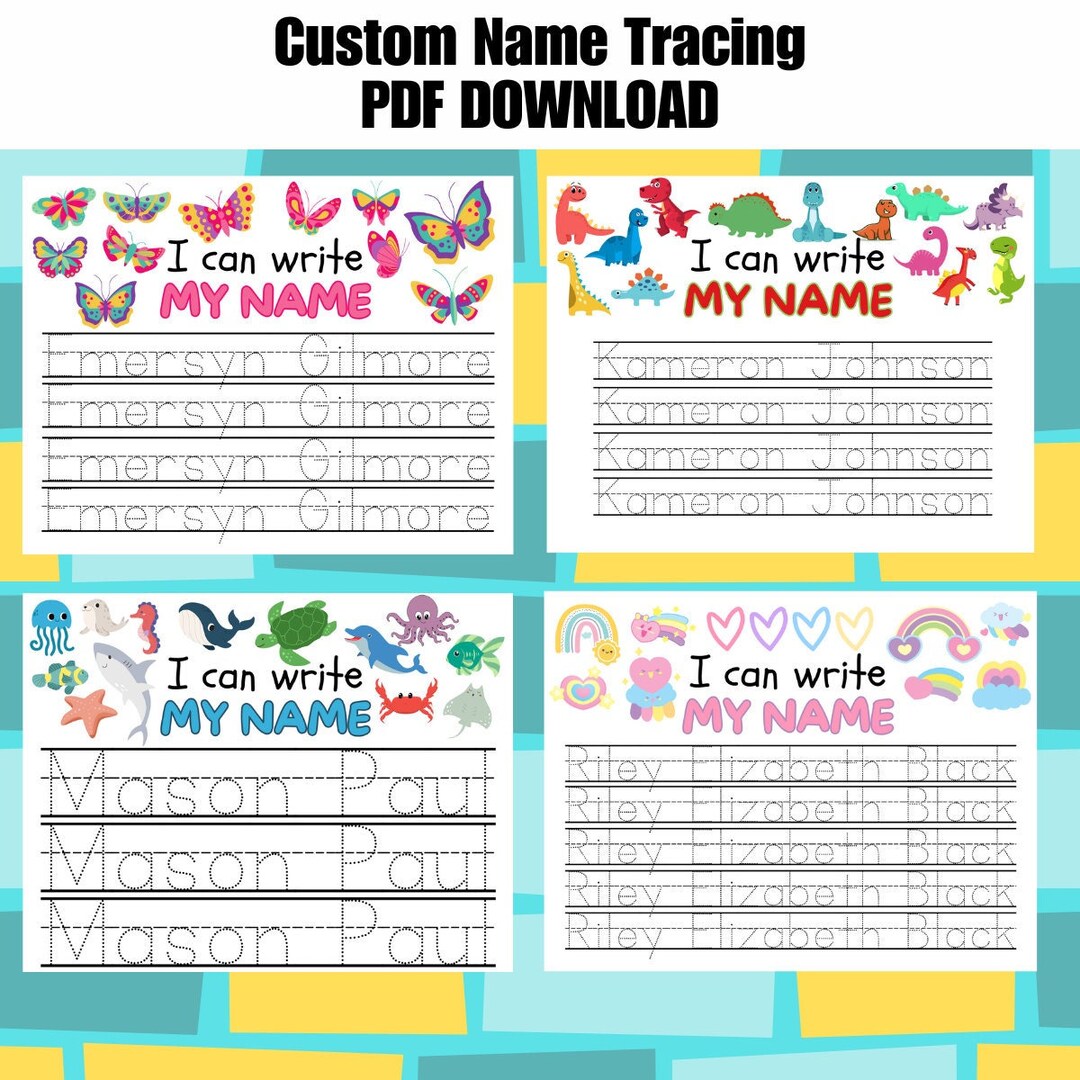 Personalized Name Tracing Printable Worksheet PDF Name Handwriting ...