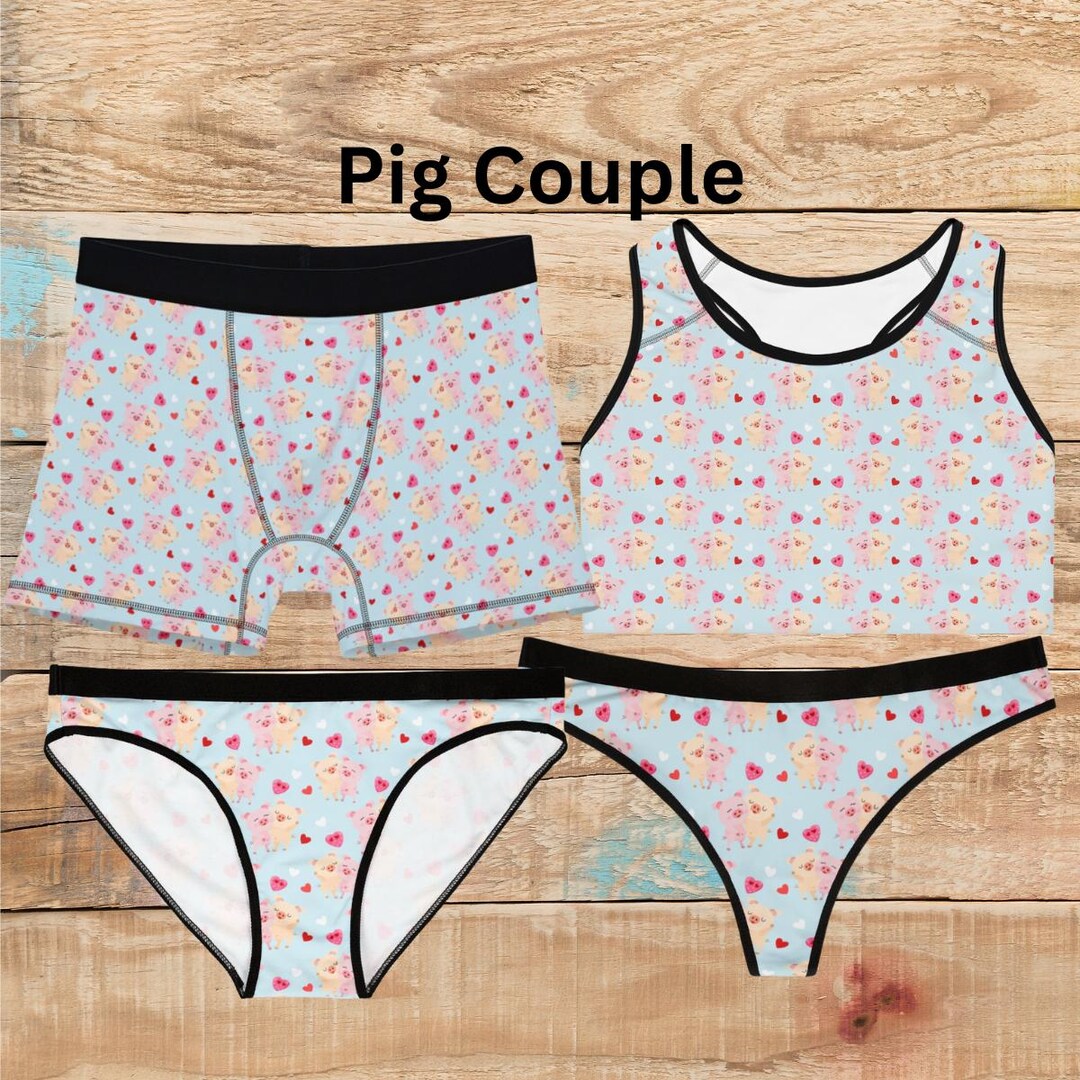 Pig Couples Matching Underwear Set for Pig Lovers Gift for Anniversary ...