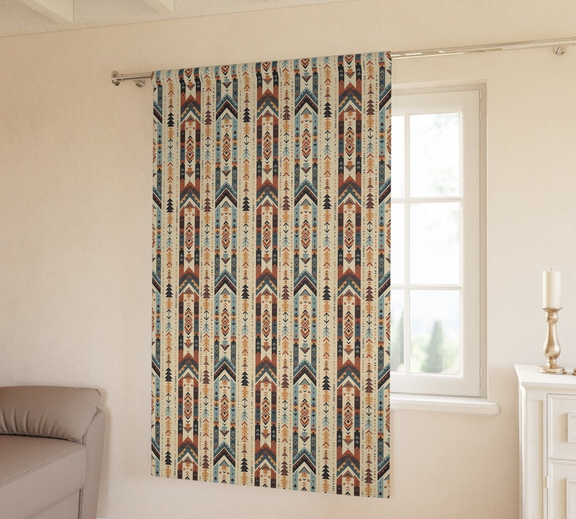 Aztec Curtains Blackout Aztec Style Curtains Aztec Decor for Aztec ...
