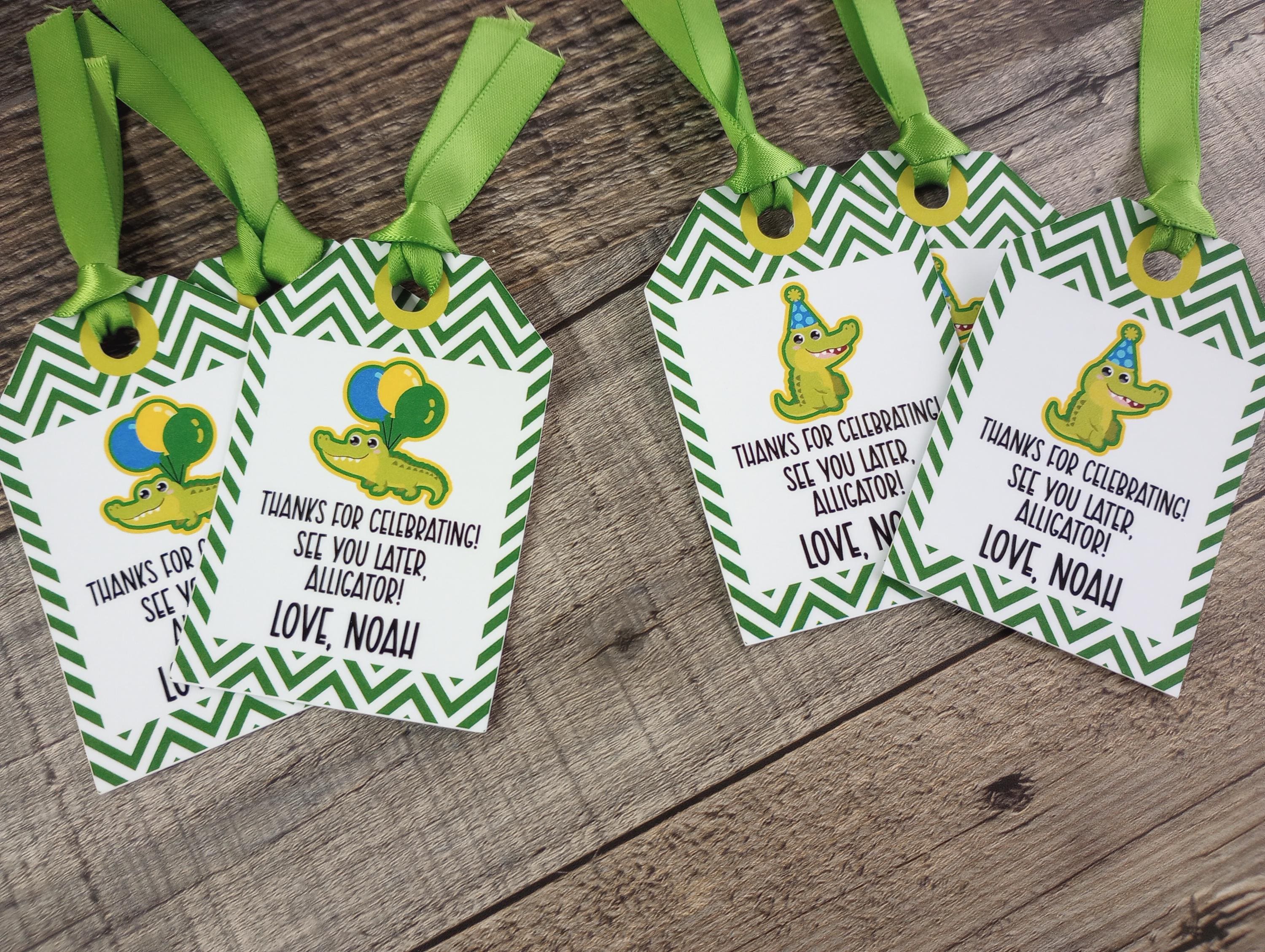 Cute Alligator Birthday Party Favor Tags Personalized Crocodile Thank ...