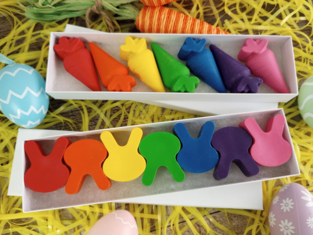 Easter Crayons Bunny Shape Basket Fillers Carrot Shaped Crayons for ...