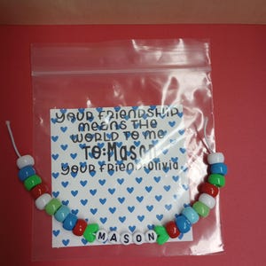 Custom Name Friendship Bracelet Kit Favor Class Valentine Elementary ...