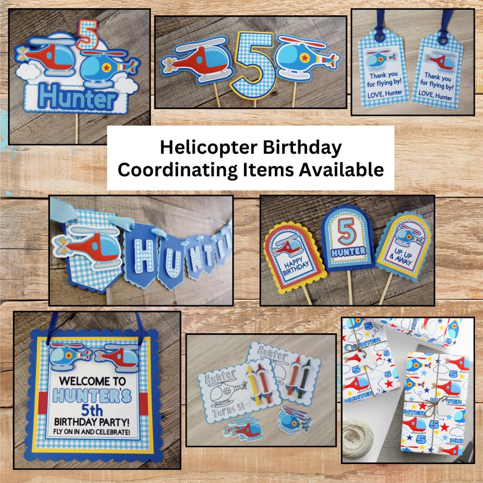 Helicopter Banner Birthday Party Aviation Themed Party Helicopter ...