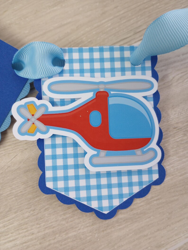 Helicopter Banner Birthday Party Aviation Themed Party Helicopter ...
