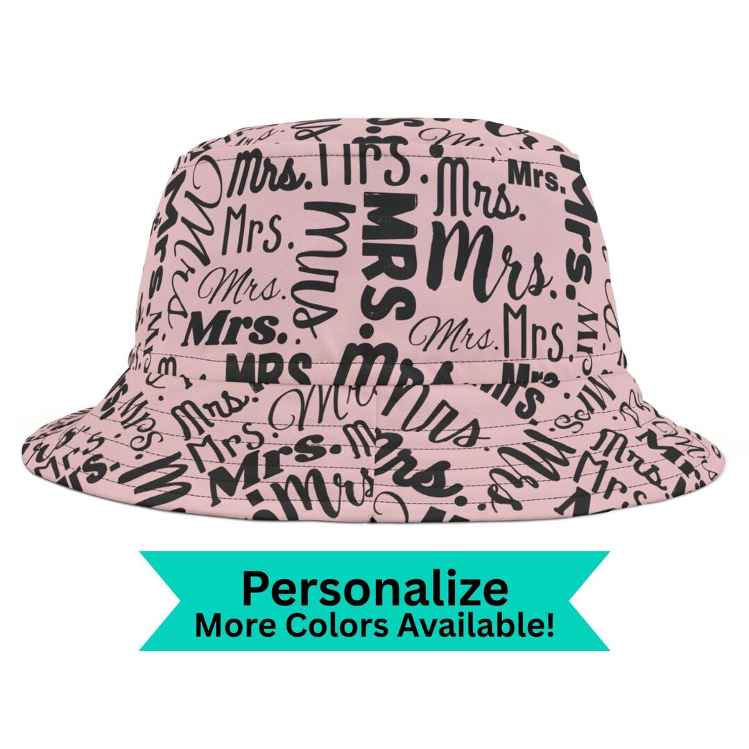 Custom Repeating Name Mrs Bucket Hat Gift for Wedding Bucket Hat With ...