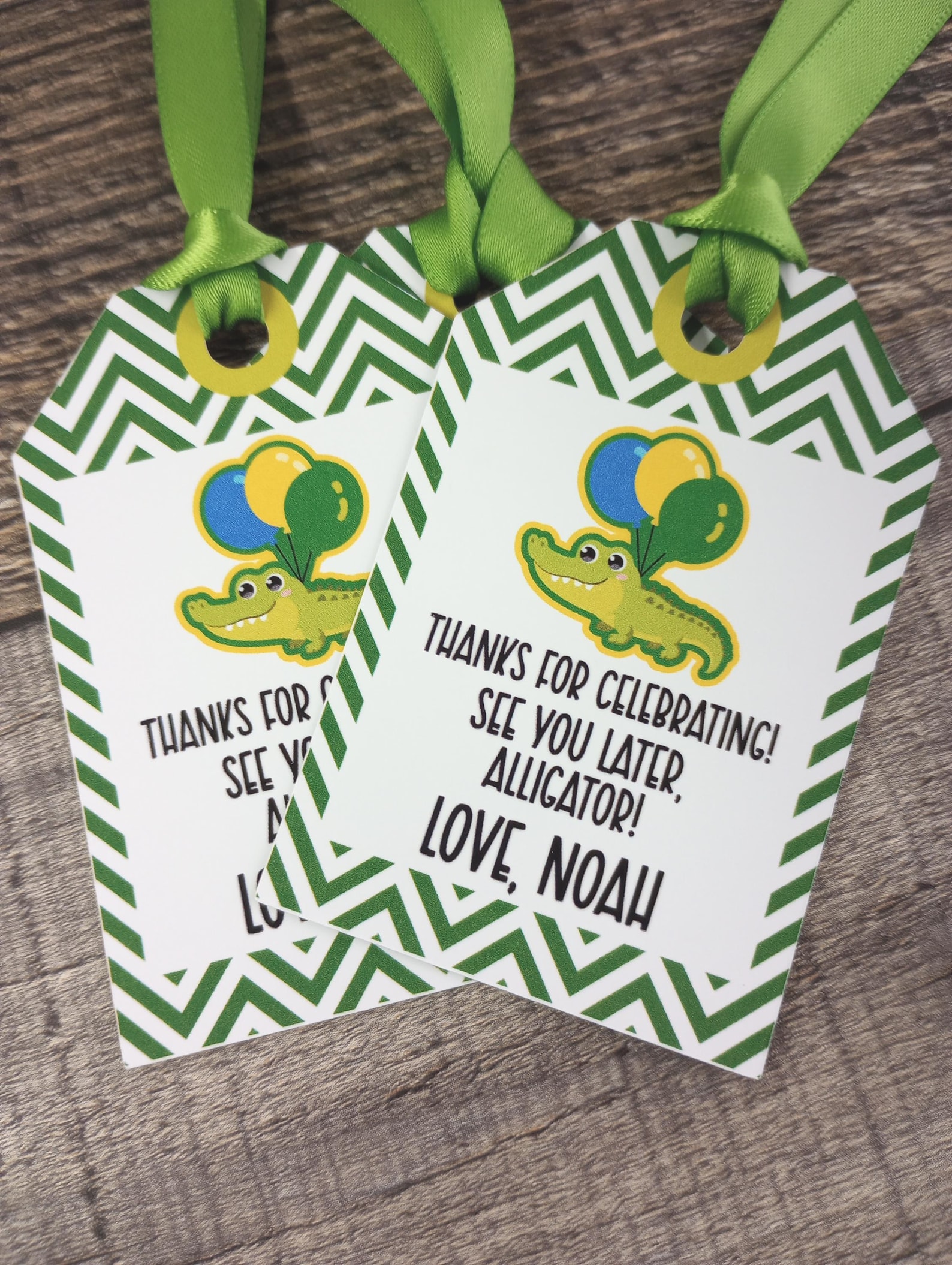 Cute Alligator Birthday Party Favor Tags Personalized Crocodile Thank ...