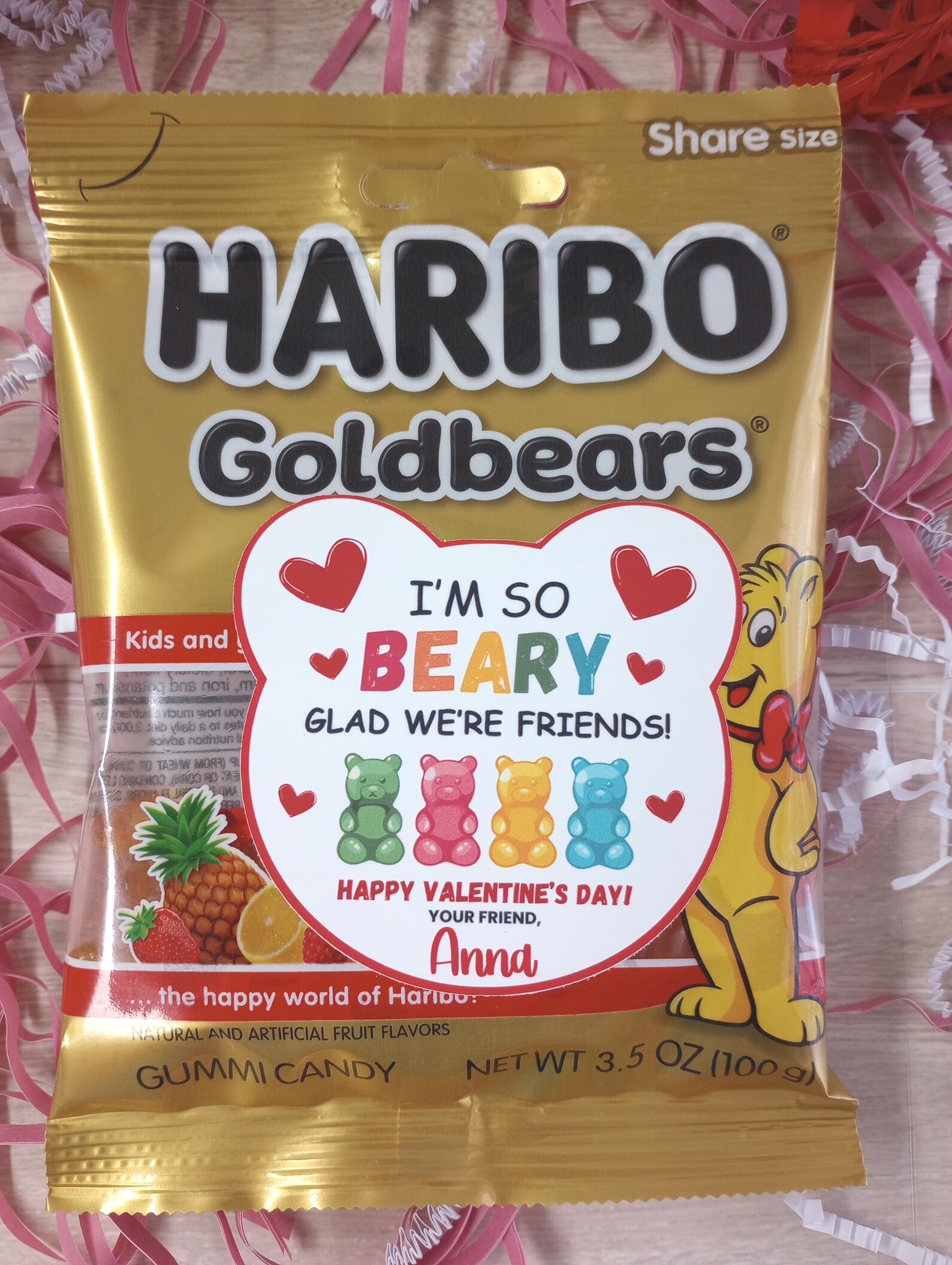 Gummy Bear Sticker for Valentine Exchange Favor Classmates Vday Teddy ...