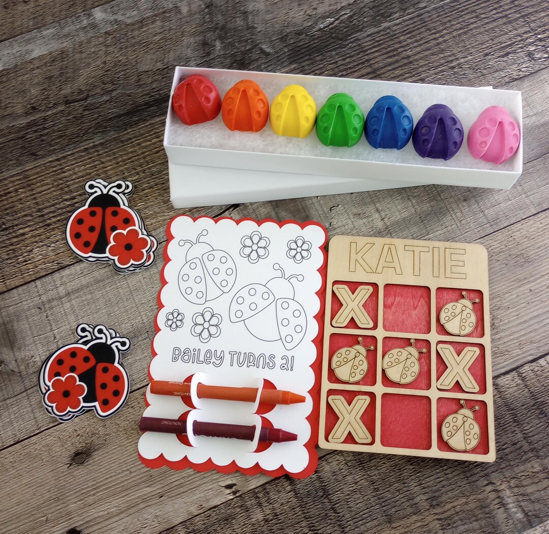 Ladybug Birthday Party Favors Ladybug Stickers Ladybug Tic Tac Toe Game ...
